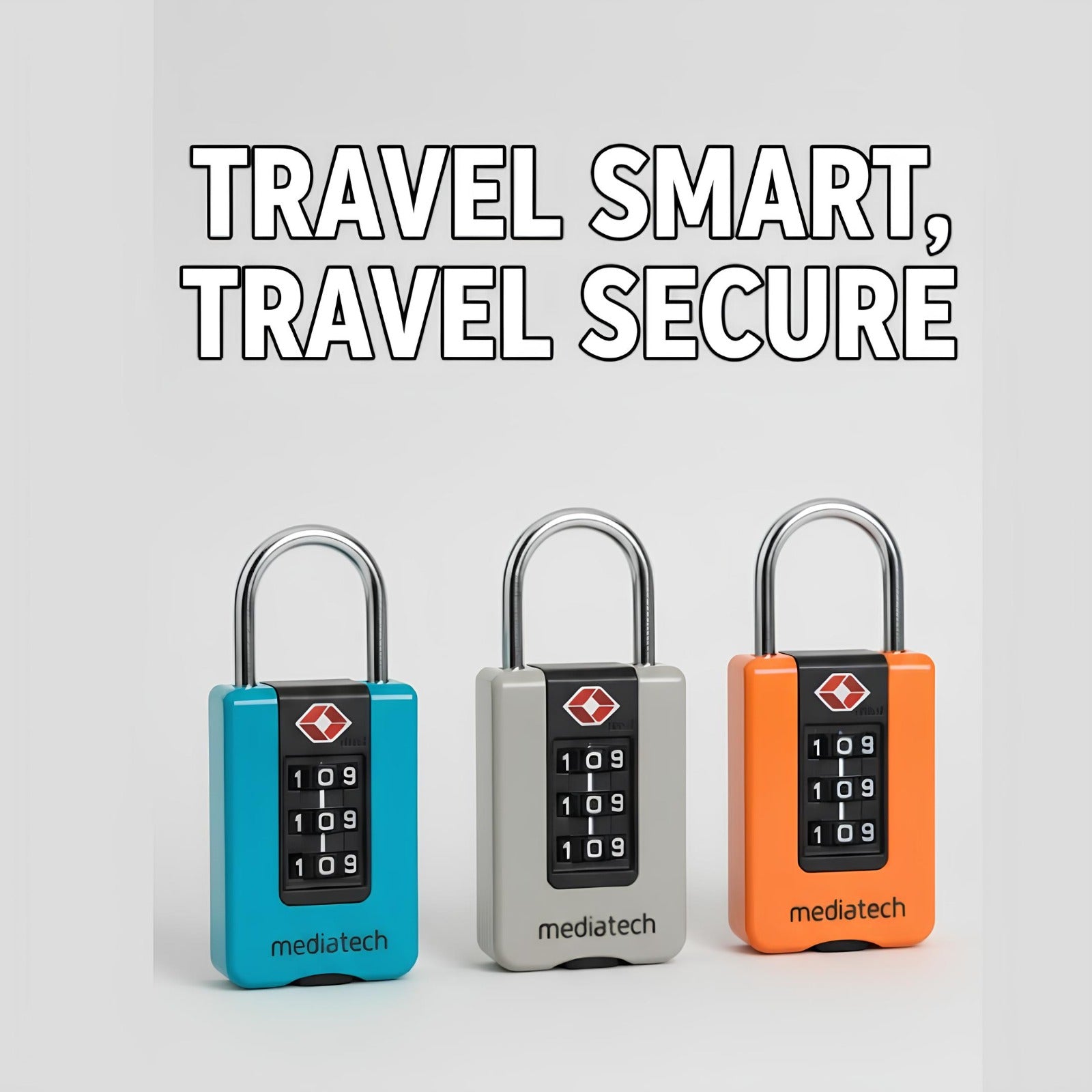 Mediatech Gembok Koper TSA - Kombinasi 3 Dial Padlock TSA TL 01 - 4700